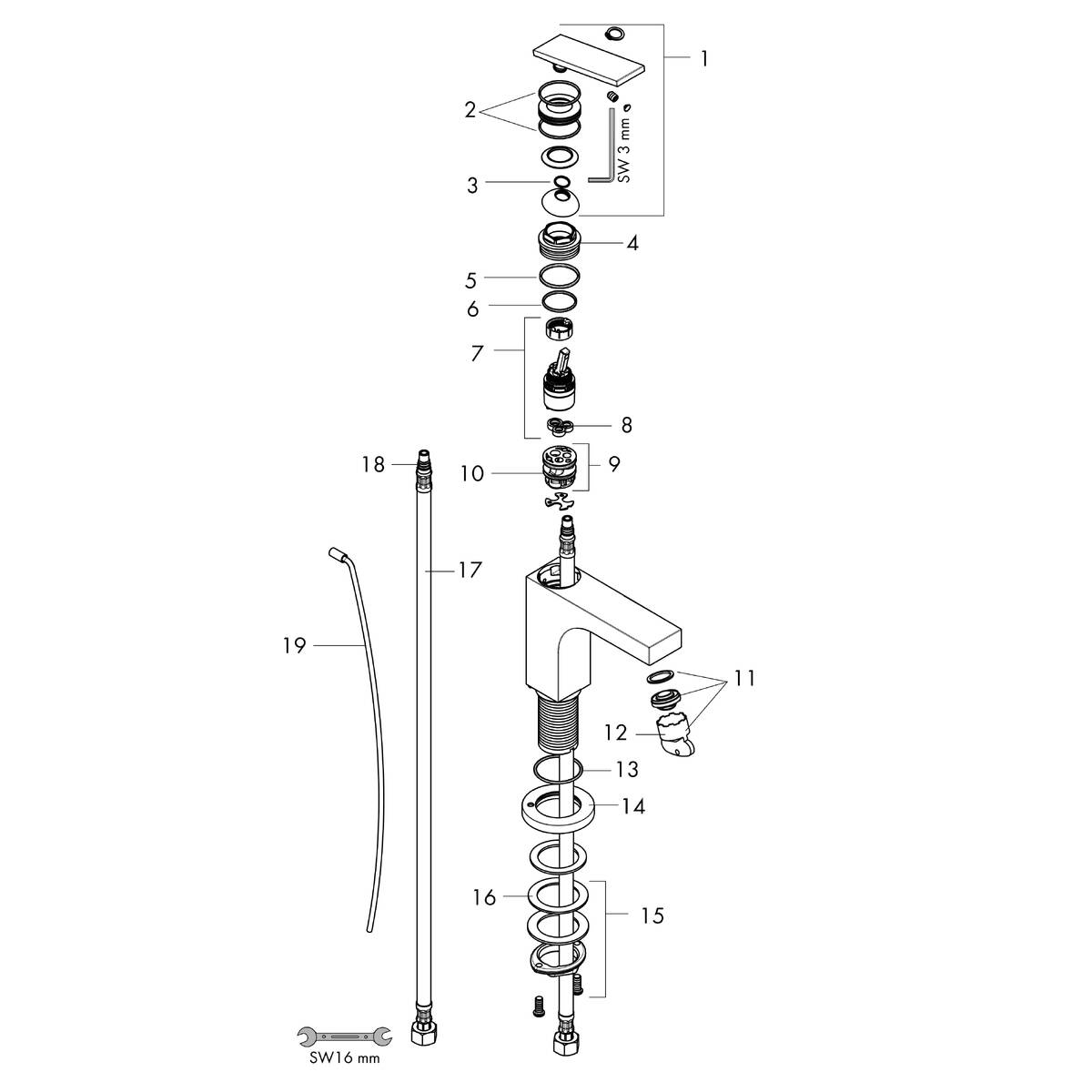 AXOR Washbasin faucets: AXOR Citterio, Single-Hole Faucet 160 with Pop ...