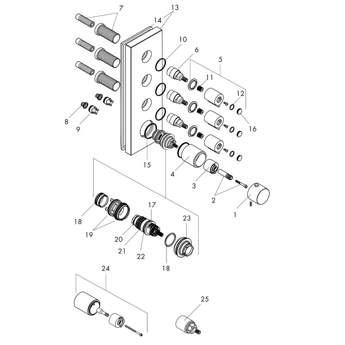 AXOR ShowerSolutions Shower mixers: 3 functions, Chrome, Art. no. 10751001