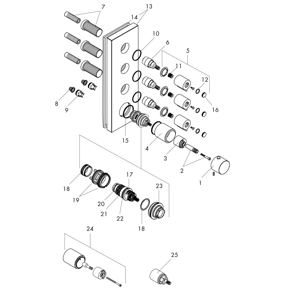 AXOR ShowerSolutions Shower mixers: 3 functions, Chrome, Art. no. 10751001