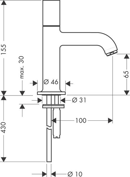 AXOR Washbasin mixers: AXOR Uno, Pillar tap 70 without waste set, Item ...