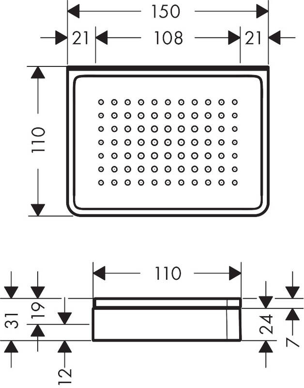 AXOR Accessories: AXOR Universal Softsquare, Soap dish/ shelf, Item No. 42803000