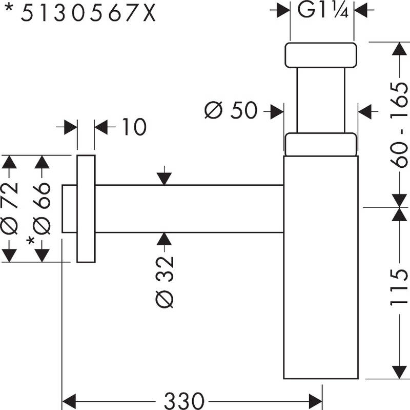 AXOR Siphons: Design trap Flowstar S, Item No. 51305000