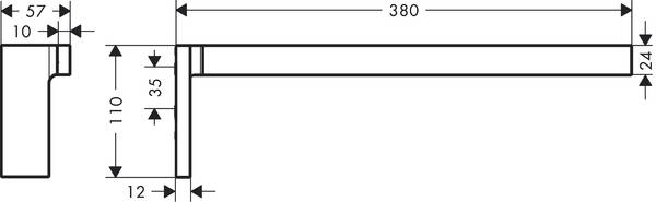 AXOR Accessories: AXOR Universal Rectangular, Towel holder, Item No. 42626000