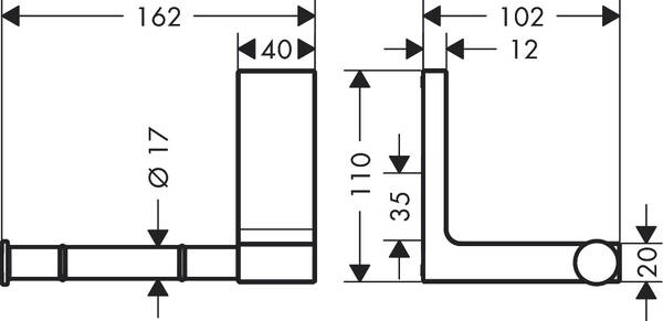 AXOR Accessories: AXOR Universal Rectangular, Toilet paper holder, Item No. 42656330 | AXOR INT