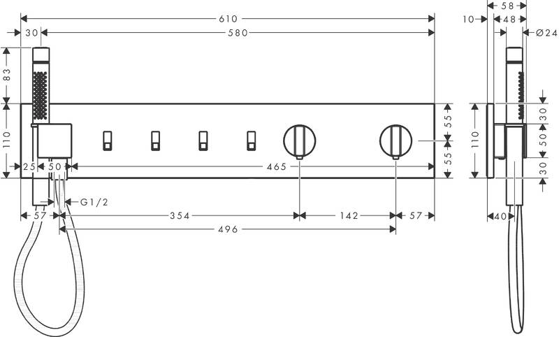 AXOR ShowerComposition Shower mixers: two-handle, 4 functions, Chrome ...