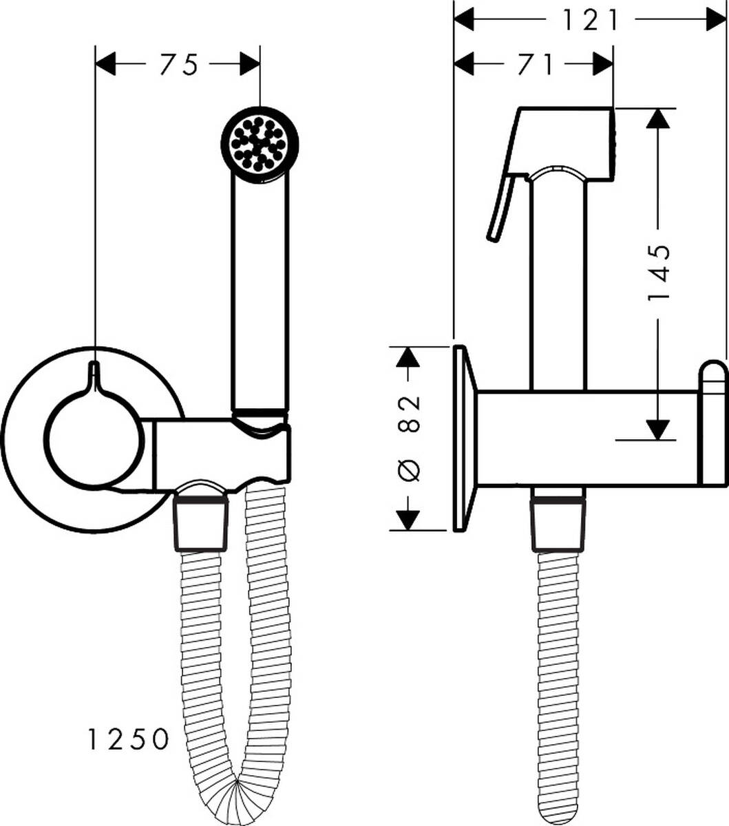 AXOR Porter sets: AXOR Bidette Showers, Bidette hand shower 1jet round ...