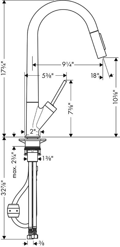 AXOR Kitchen sink mixers: AXOR Starck, HighArc Kitchen Faucet 2-Spray ...