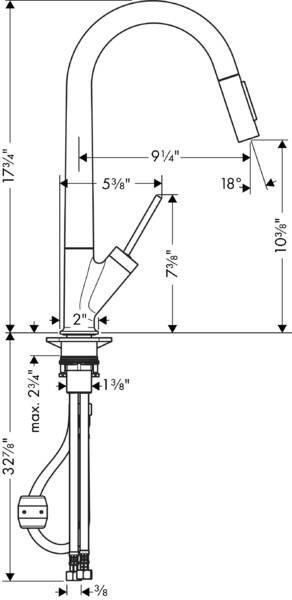 AXOR Kitchen sink mixers: AXOR Starck, HighArc Kitchen Faucet 2-Spray ...