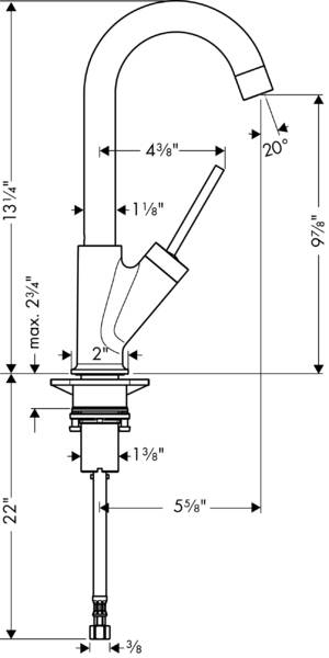 AXOR Kitchen sink mixers: AXOR Starck, Bar Faucet, 1.5 GPM, Art. no ...