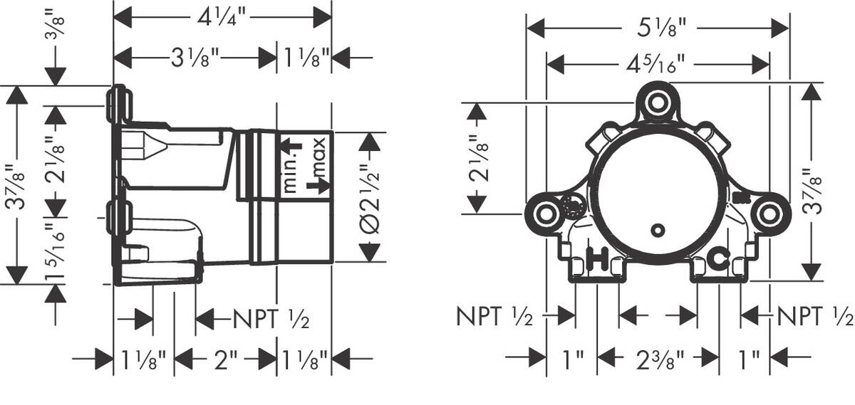 AXOR Rough, Wall-Mounted Single-Handle Faucet: Rough, Wall-Mounted ...