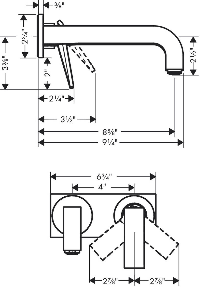AXOR Sink mixers: AXOR Citterio, Wall-Mounted Single-Handle Faucet Trim ...