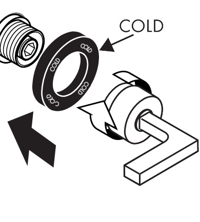 AXOR Spare parts: escutcheon cold for 3-hole bath mixer, Item No. 96754000
