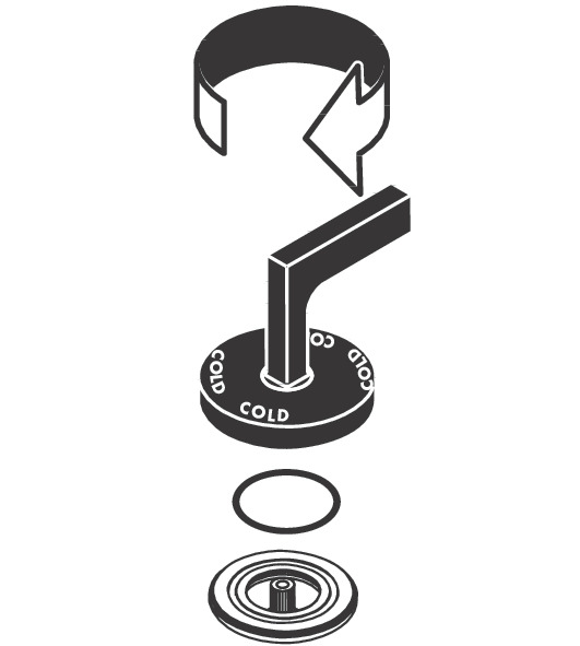 AXOR Spare parts: Lever handle for AXOR Citterio cold 3-handle mixer ...