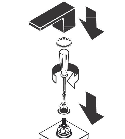 AXOR Spare parts: handle for 4-hole bath mixer hot water, Item No. 93364000