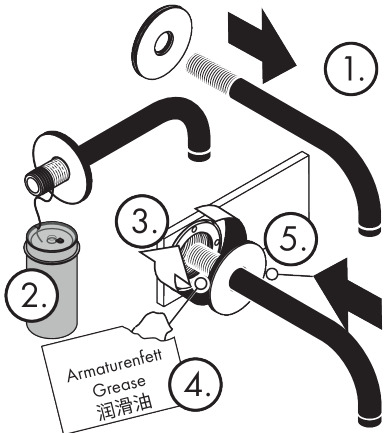 AXOR Spare parts: spout for wall mounted mixer, Item No. 97368000
