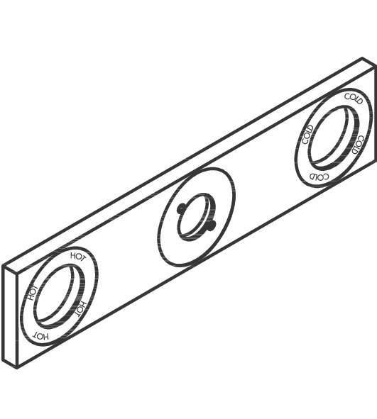 AXOR Spare parts: HG base plate AXOR Citterio 3-hole, Item No. 96757000