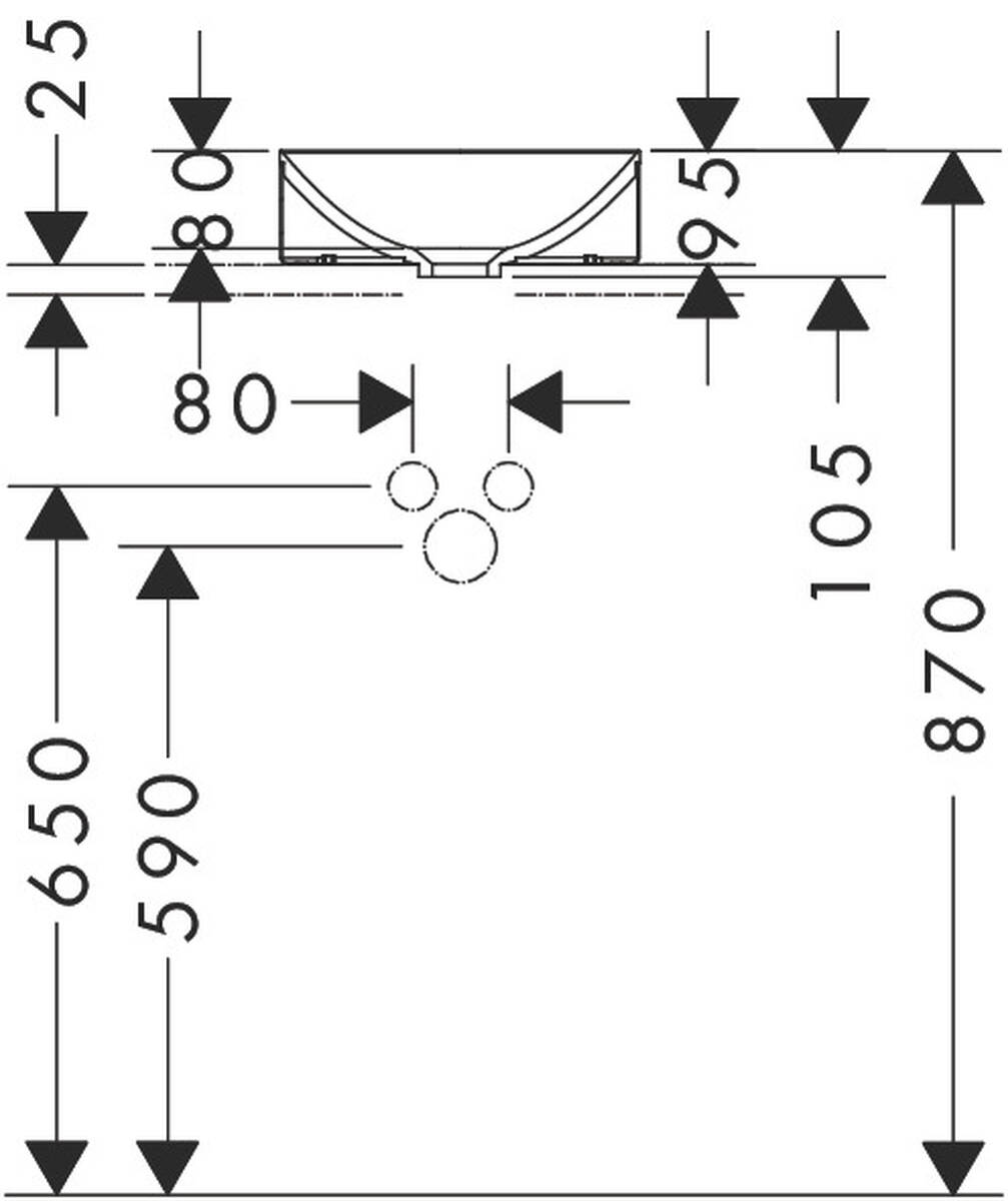 AXOR Washbasins: AXOR Suite, Wash bowl 300 without tap hole and ...