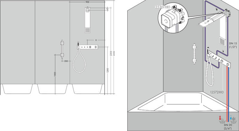 AXOR Shower combination: AXOR ShowerComposition, Shower module 110/220 ...