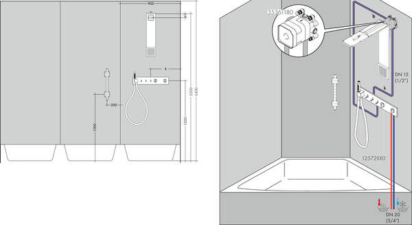 AXOR Shower combination: AXOR ShowerComposition, Shower module 110/220 ...