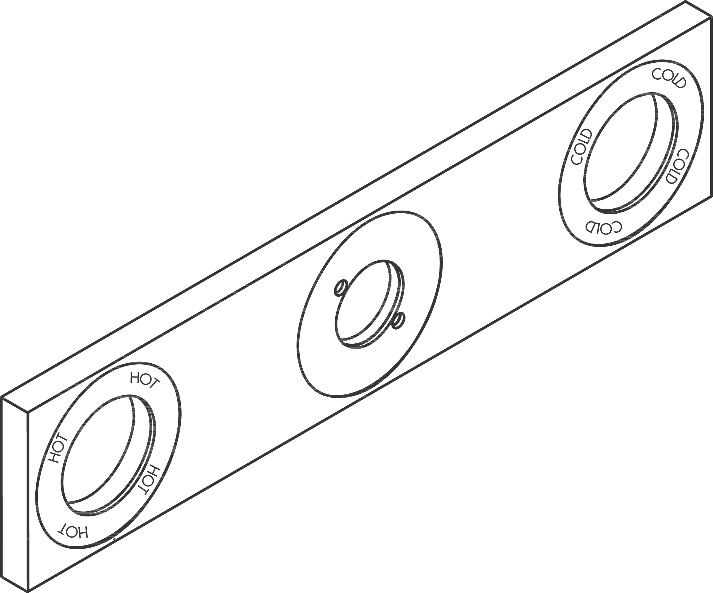 AXOR Spare parts: HG base plate AXOR Citterio 3-hole, Item No. 96757000
