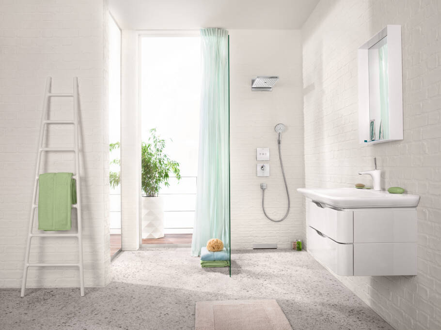 hansgrohe Tomas de agua: FixFit, Toma de agua Square con válvula ...