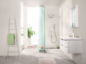 hansgrohe Salida de pared: FixFit, Toma de agua Square con válvula ...