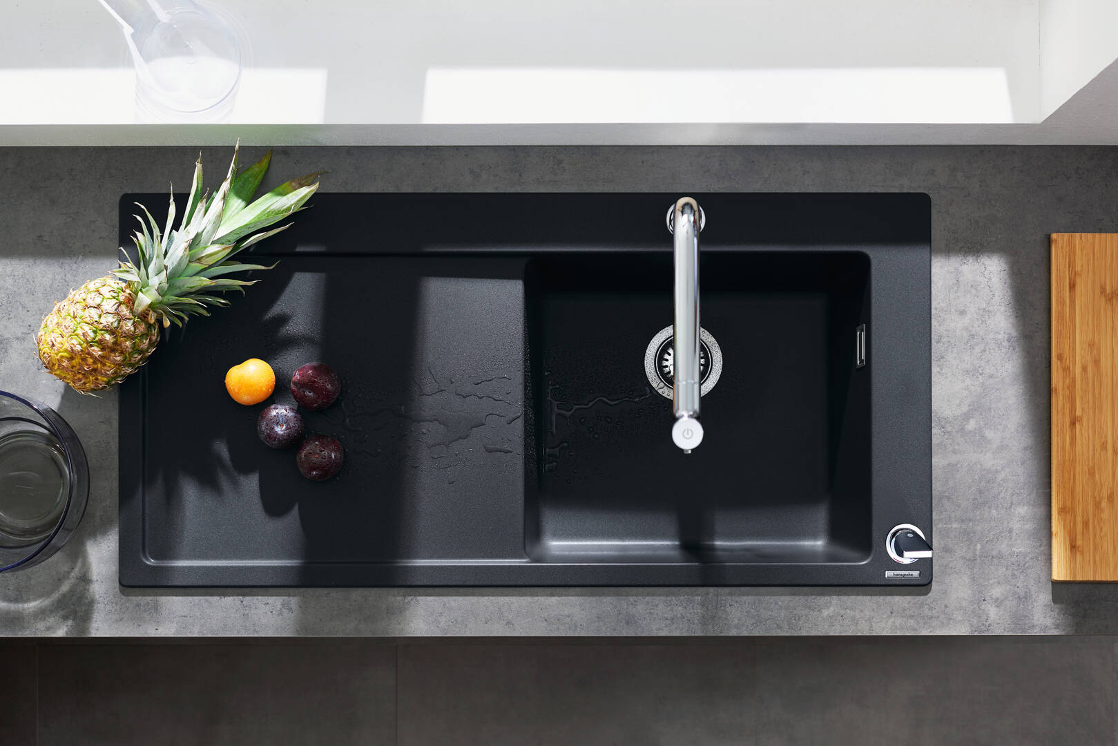 hansgrohe Sinks: S51, S514-F450 Built-in sink 450 with drainboard left ...