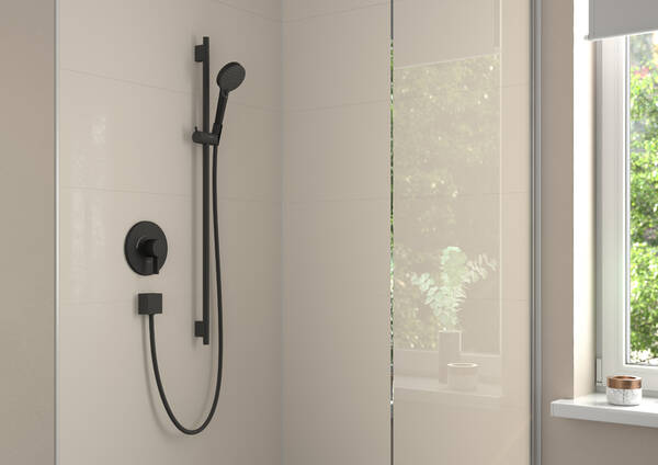 hansgrohe Wallbars: Unica, Shower bar S Puro 90 cm with Isiflex shower ...