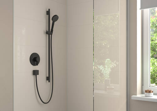 hansgrohe Wallbars: Unica, Shower bar S Puro 90 cm with Isiflex shower ...