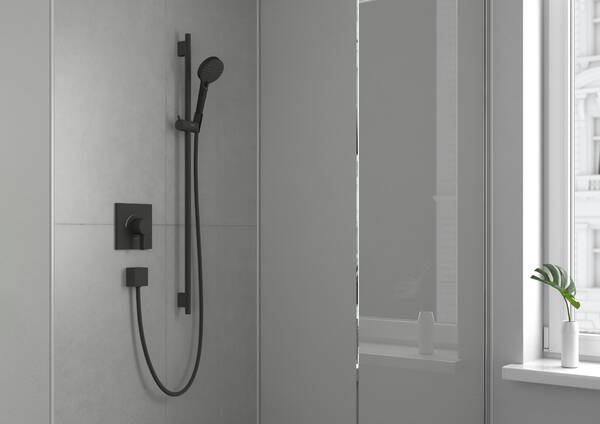 hansgrohe Wallbars: Unica, Shower bar S Puro 90 cm with Isiflex shower ...