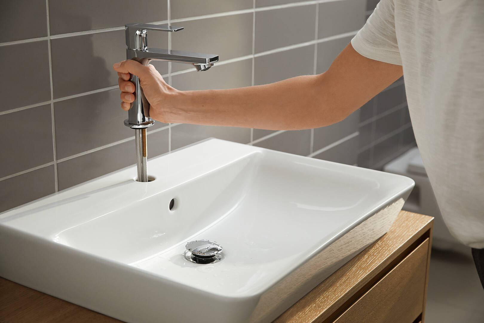 hansgrohe Washbasin mixers: Rebris E, Single lever basin mixer 110 with ...