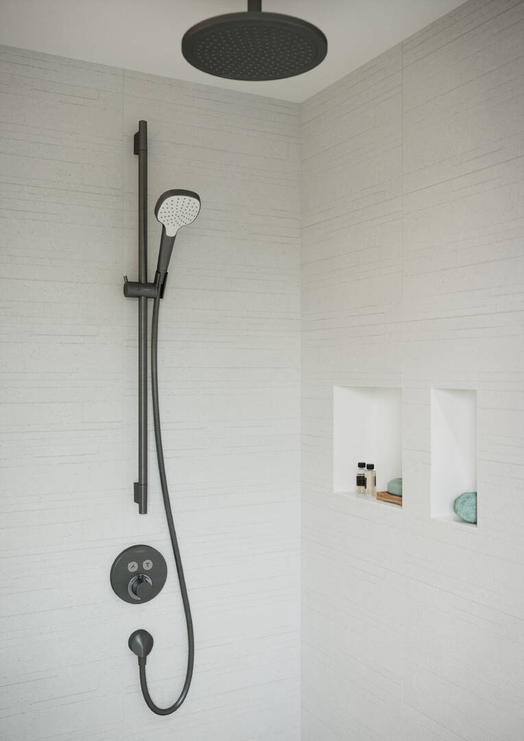 hansgrohe Wallbars: Unica, Shower rail S Puro 90 cm with Isiflex shower ...