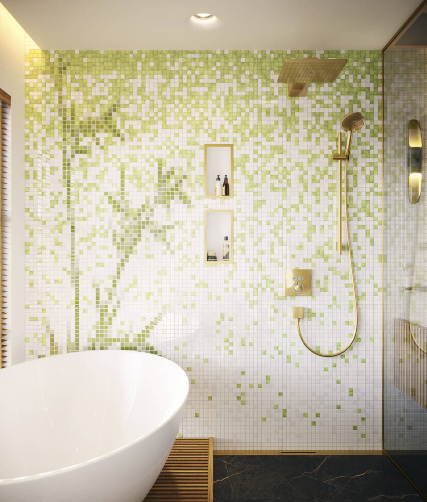 ShowerSelect 2 个出水设备, 奢华金, 货号 15763997 | Hansgrohe Pro CN