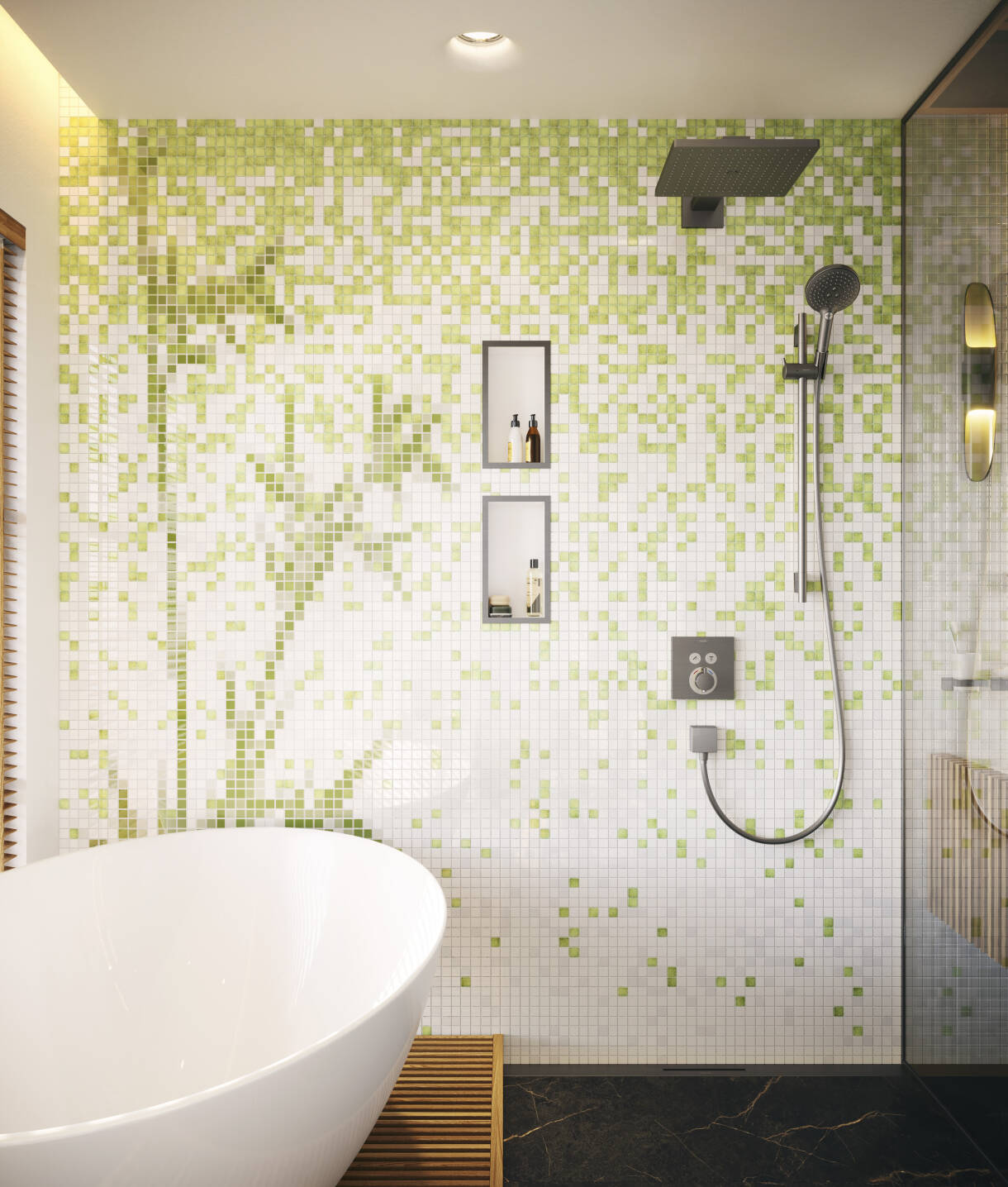 ShowerSelect 2 个出水设备, 前卫白, 货号 15763707 | Hansgrohe Pro CN