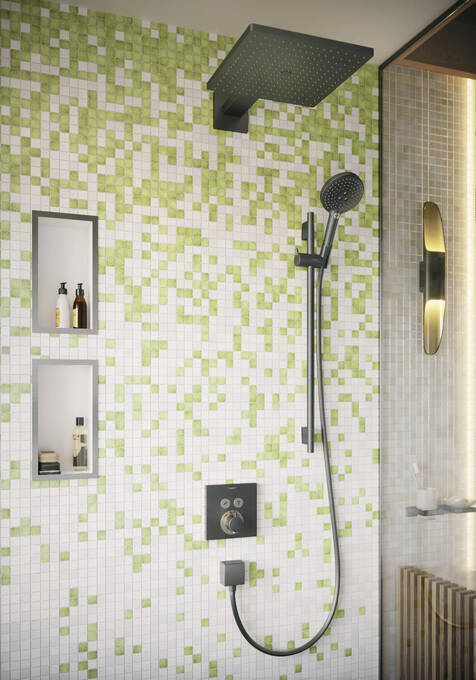 hansgrohe Wallbars: Unica, Shower bar S Puro 90 cm with Isiflex shower ...