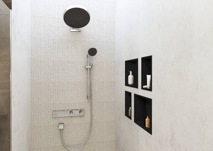 hansgrohe Wallbars: Unica, Shower bar S Puro 90 cm with Isiflex shower ...