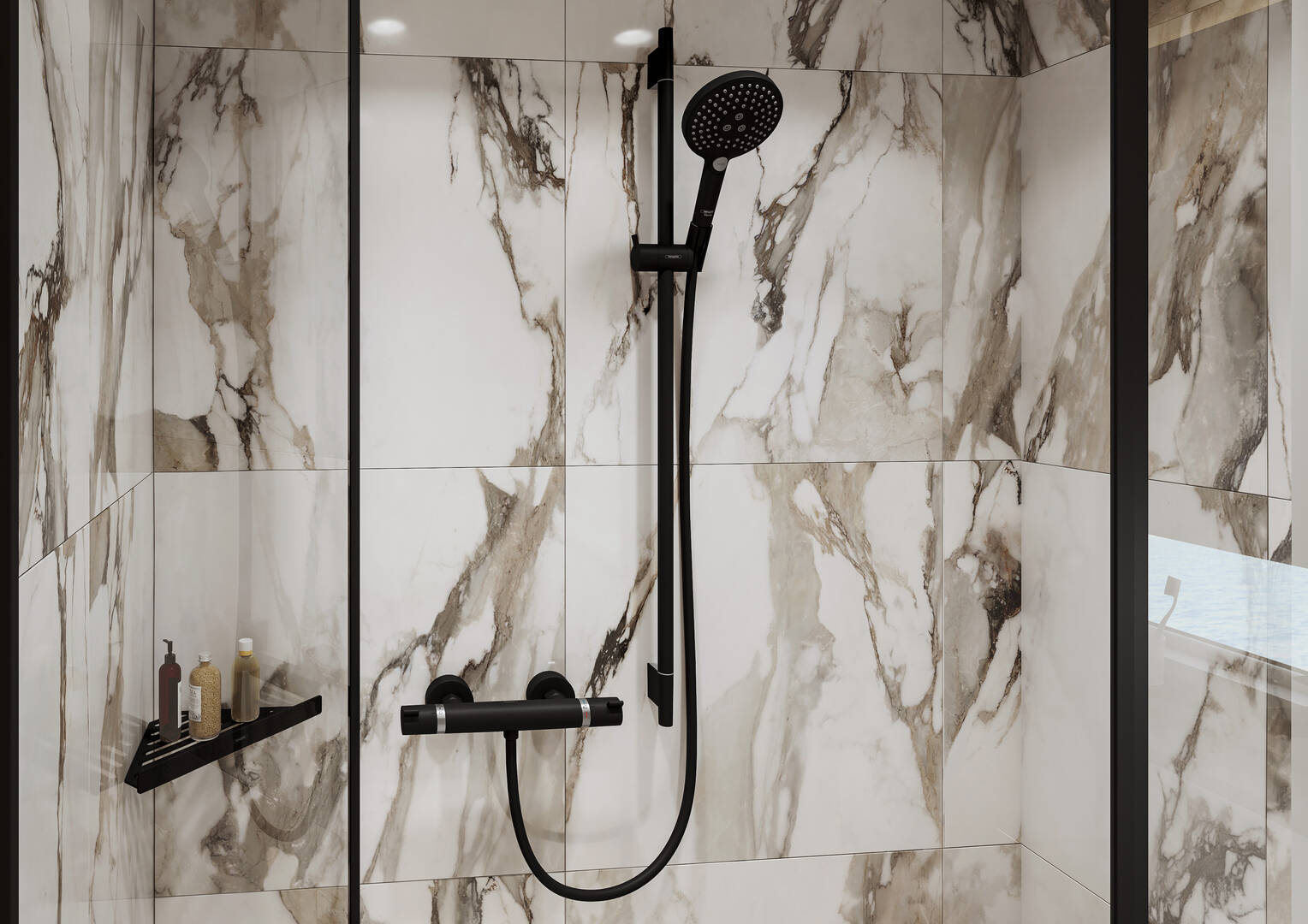 hansgrohe Wallbars: Unica, Shower rail S Puro 65 cm with Isiflex shower ...