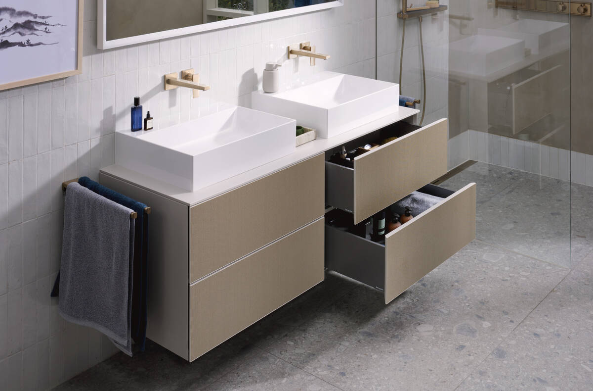 hansgrohe Meuble: Xelu Q, Colonne 400/350 Noyer foncé, charnière de ...