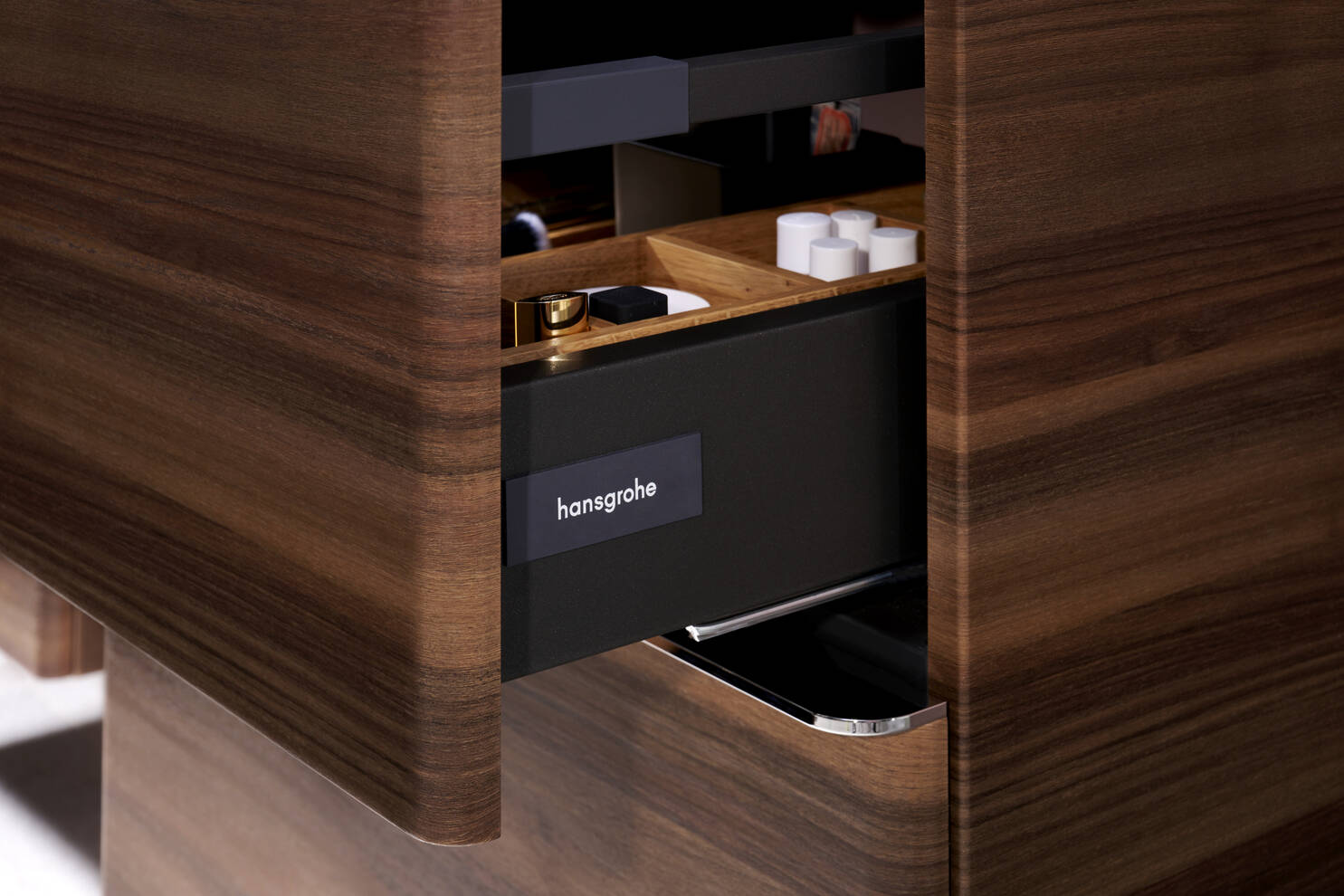hansgrohe Furniture: Xelu Q, Mid-height cabinet Dark Walnut 400/350 ...