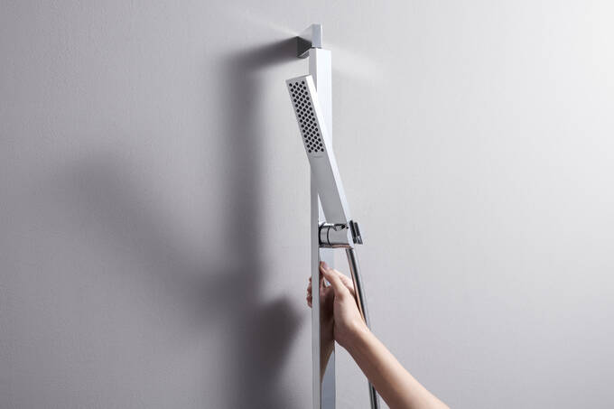 hansgrohe Wallbars: Unica, Shower bar E Puro 90 cm with easy slide hand ...