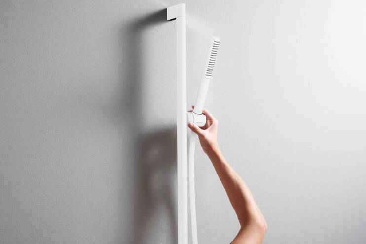 hansgrohe Wallbars: Unica, Shower bar S Puro 65 cm with easy slide hand ...