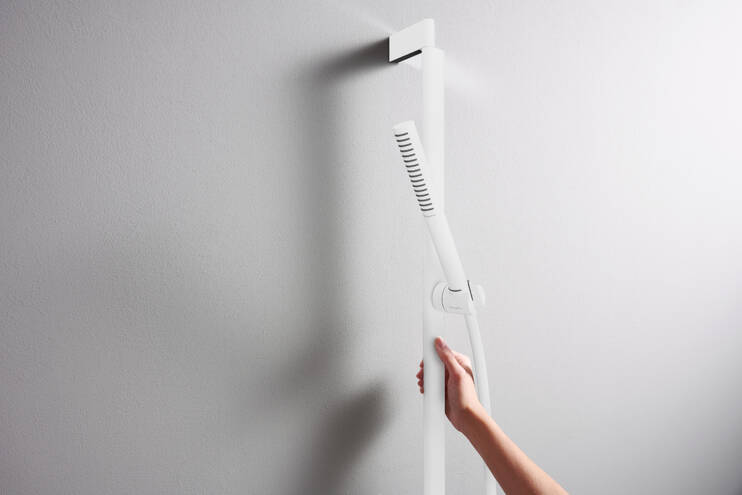 hansgrohe Wallbars: Unica, Shower bar S Puro 65 cm with easy slide hand ...