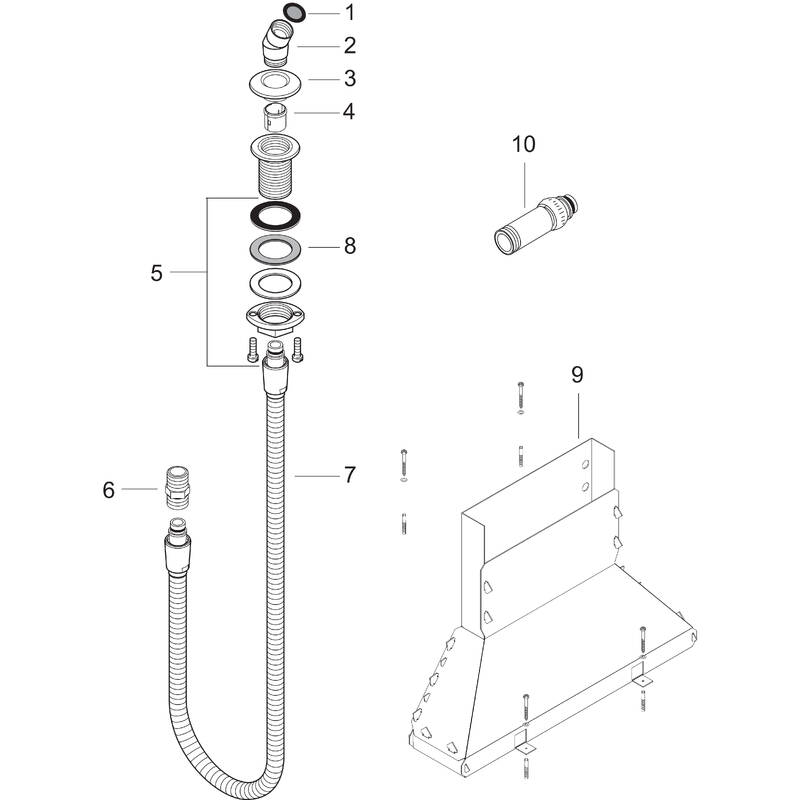 hansgrohe Concealed Basic set 3-/4- hole bath mixers: Shower holder rim ...