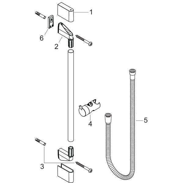 hansgrohe Wallbars: Unica, Shower bar Crometta 65 cm with Metaflex ...