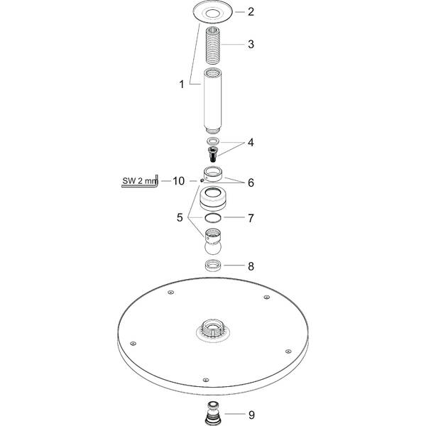 hansgrohe Overhead showers: Raindance S, 1 spray mode, Item No. 27494000