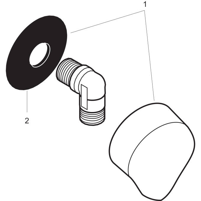 汉斯格雅 墙出水接头: FixFit, 墙面连接件 E，不带单向阀, 货号 27454007