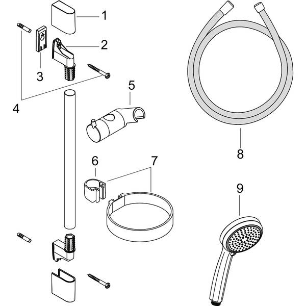 hansgrohe Wallbar sets: Croma 100, Shower set Vario with shower bar 90 ...