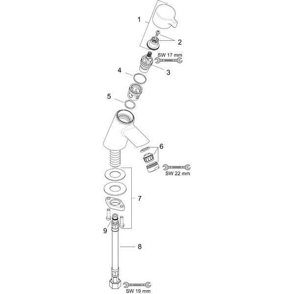 hansgrohe Смесители для умывальника: Talis S, Кран, ½’, Арт. № 13132000
