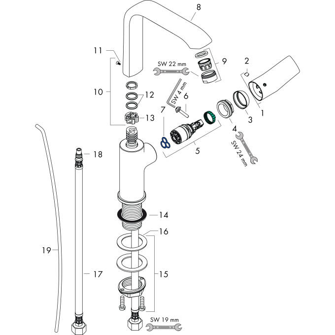 hansgrohe Waschtischmischer: Metris, Einhebel-Waschtischmischer 230 mit ...