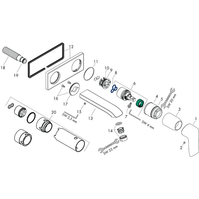 hansgrohe Washbasin mixers: Metris, Single lever basin mixer for ...